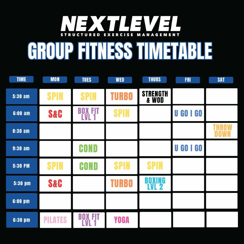 Timetable - Next Level Fitness Echuca